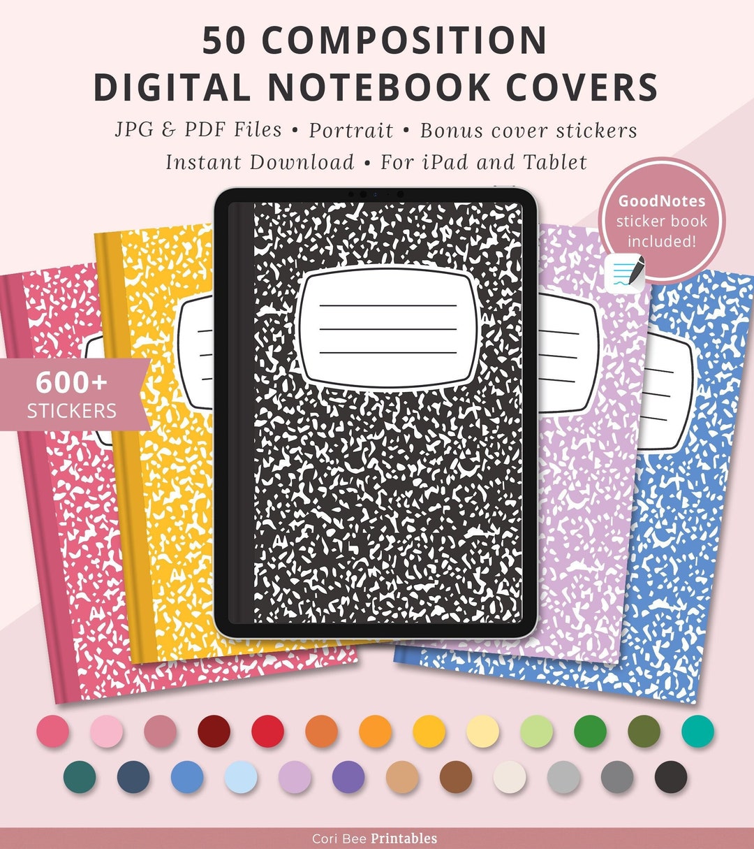 Composition Notebook Covers, Composition Book Covers, Digital ...