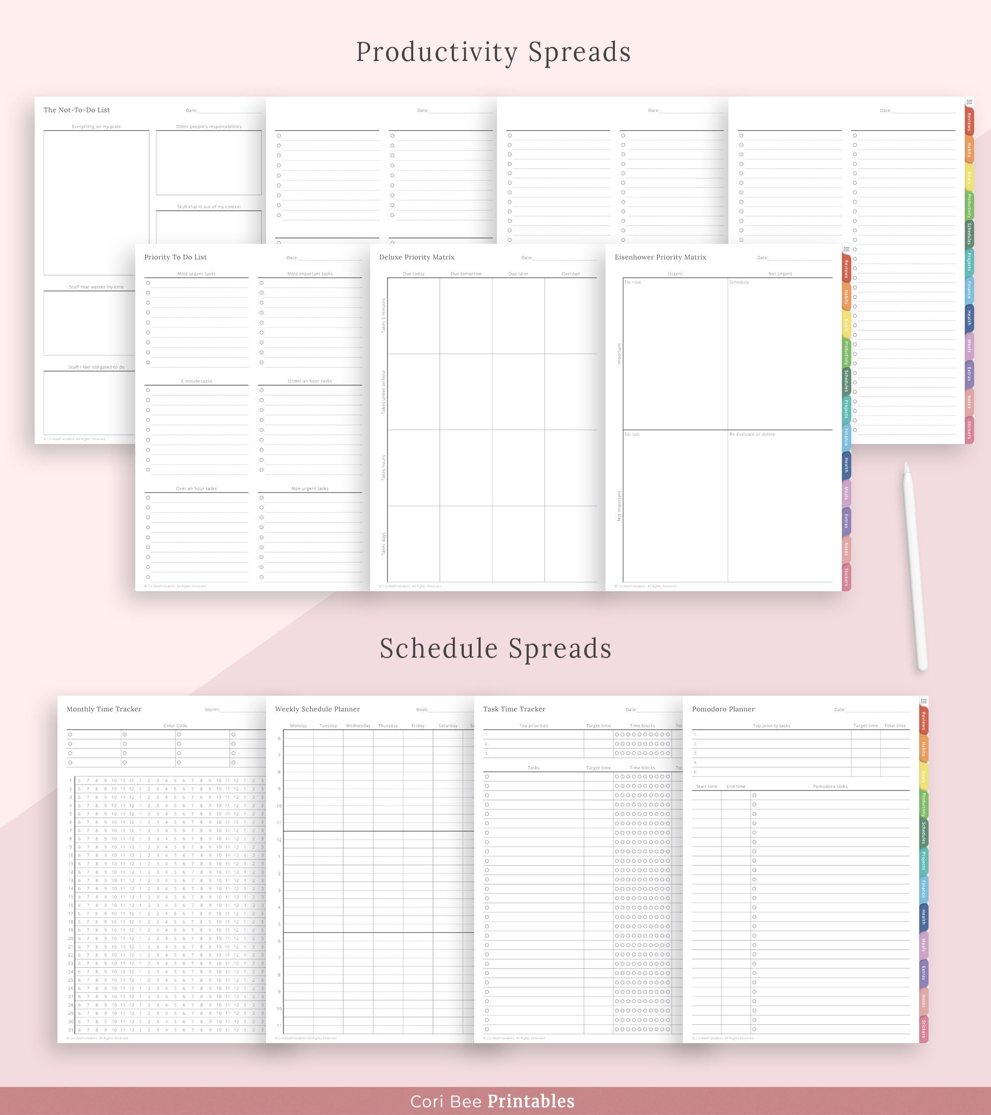 Undated Portrait Digital Planner, Goodnotes Planner, Digital iPad ...