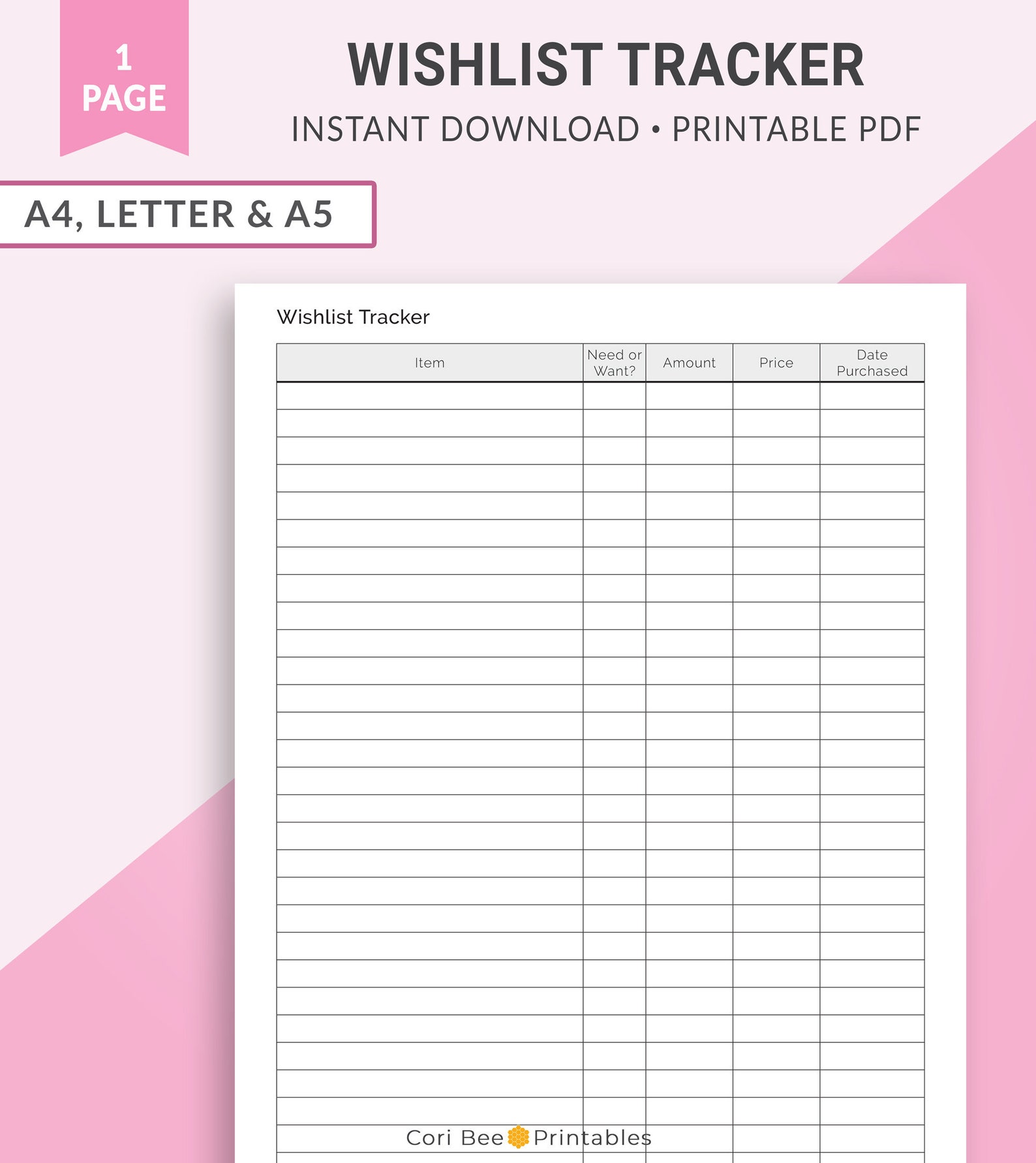 Wishlist Tracker Wish List Tracker Wishlist Planner Wish - Etsy