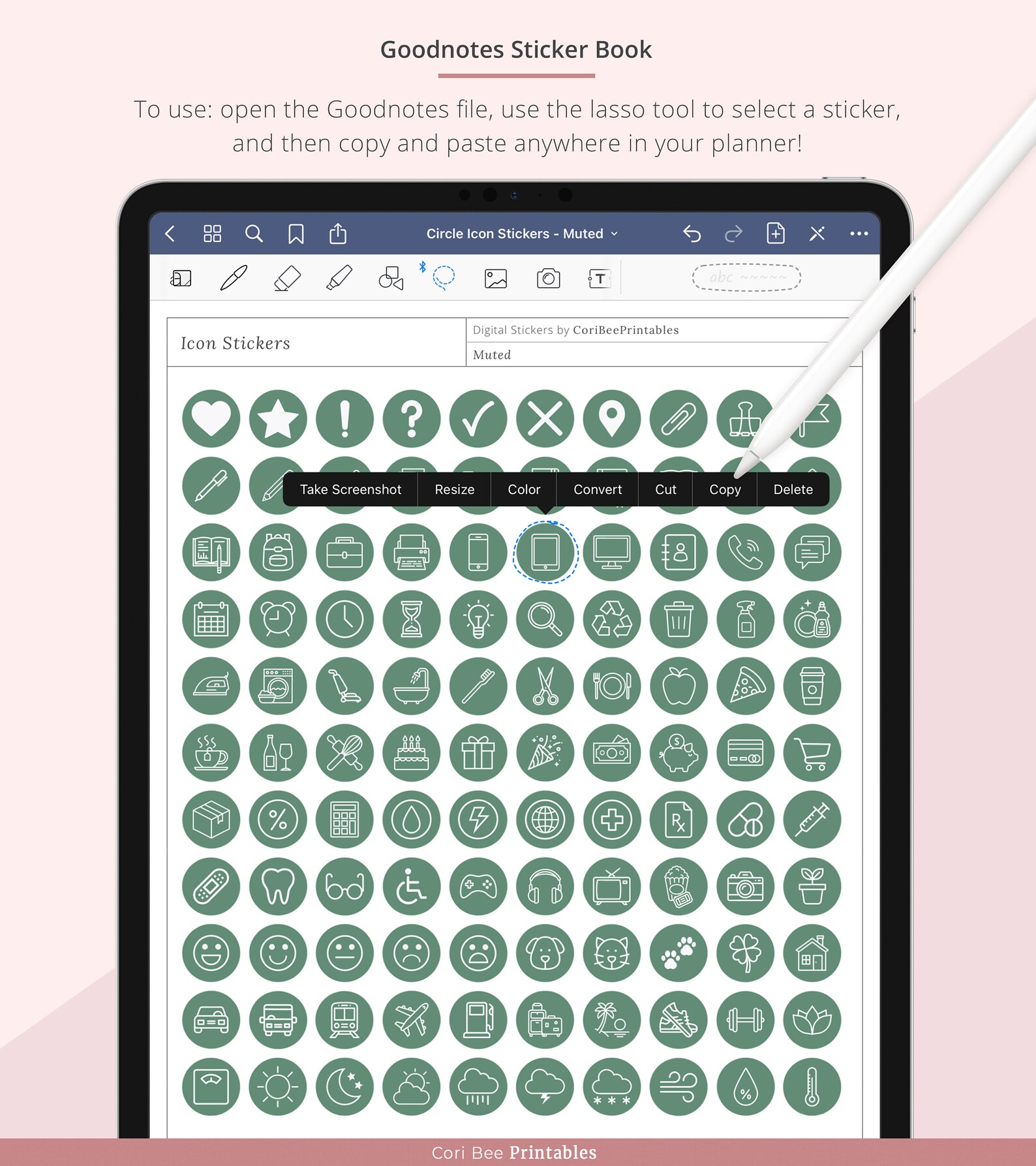 Goodnotes Digital Stickers, iPad Planner Stickers, Precropped Stickers ...