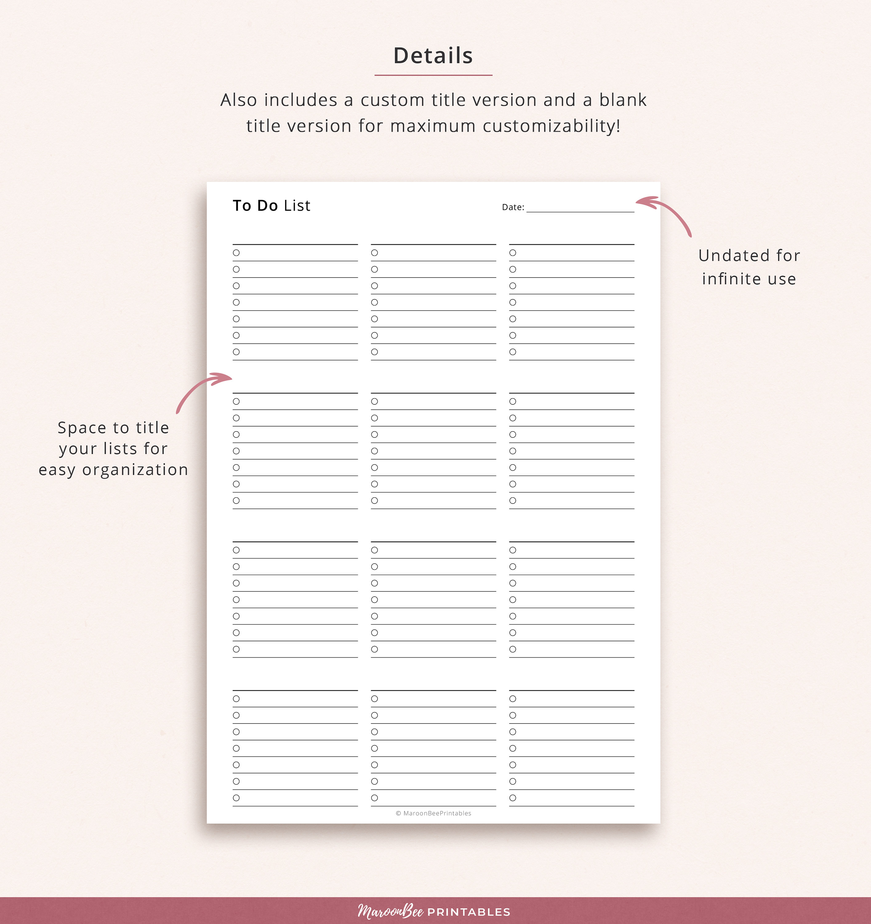 Editable to Do List PDF, Editable Planner Insert PDF, Fillable PDF ...