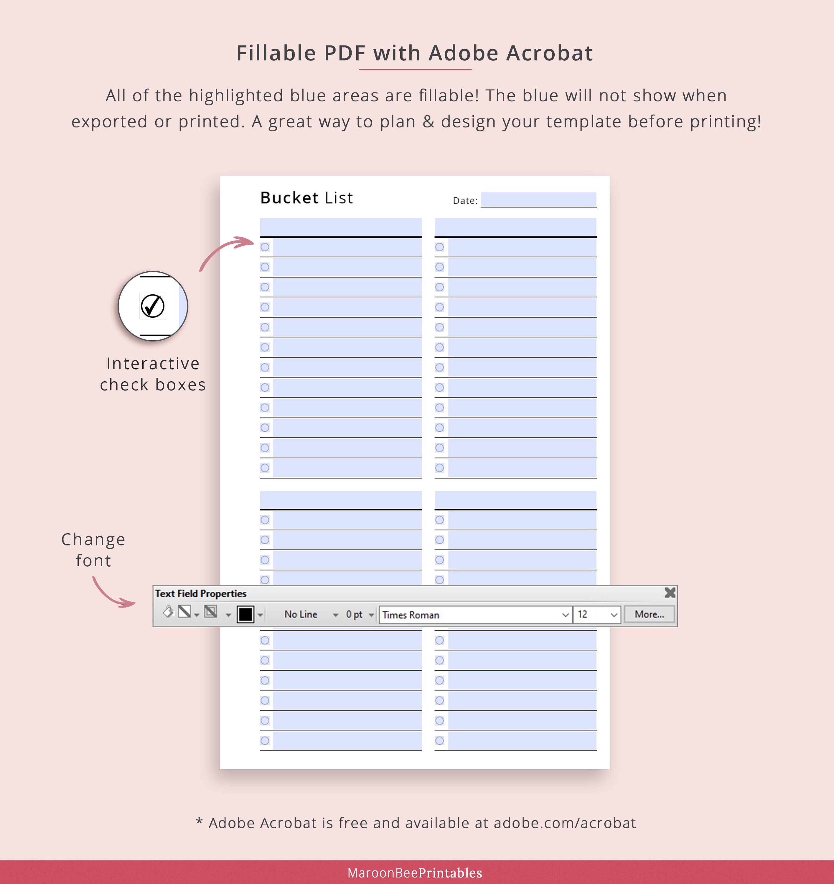 Editable Bucket List Fillable to Do List Template Editable - Etsy Canada