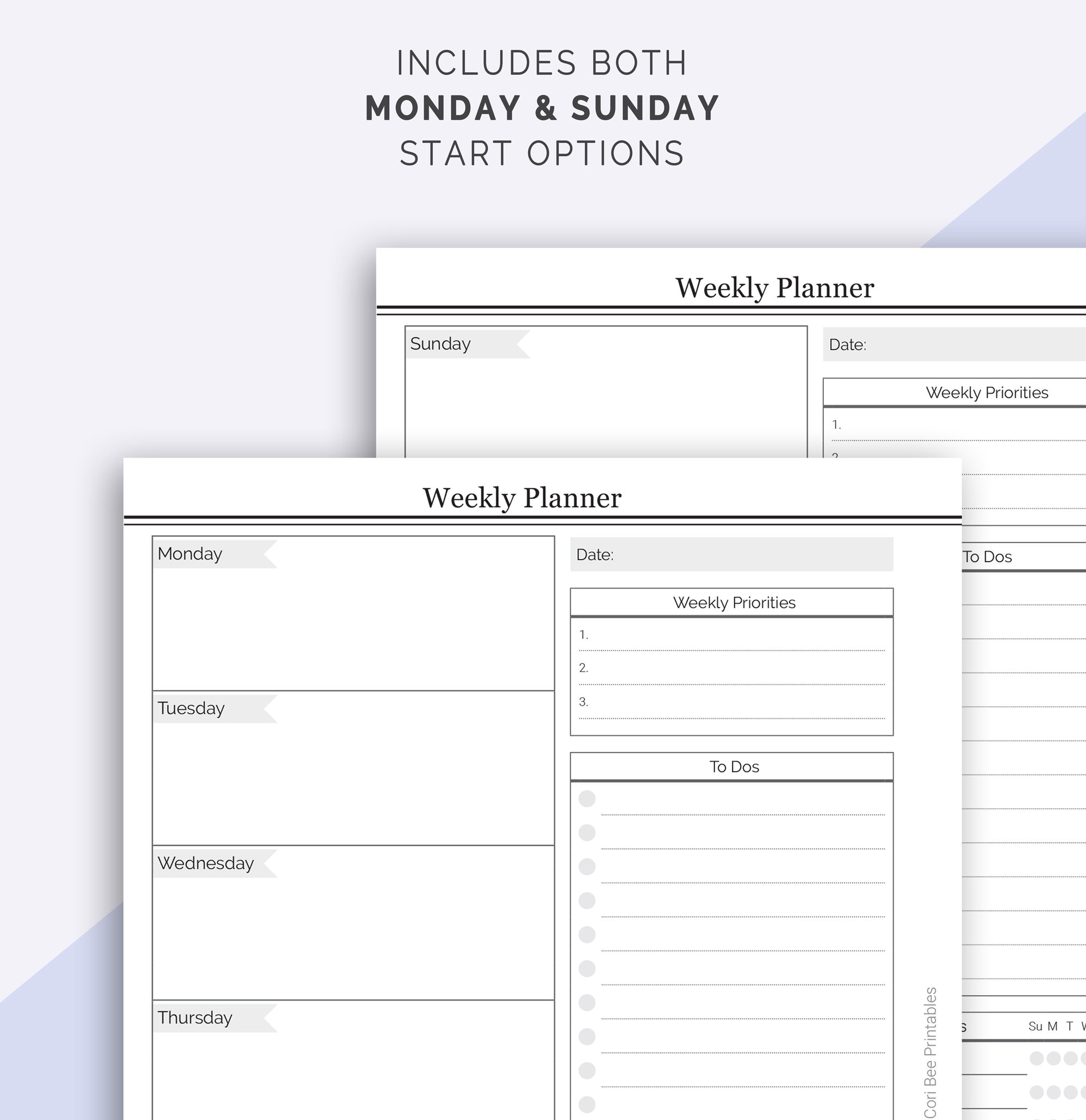 A5 Weekly Planner Printable Undated Weekly Inserts Weekly - Etsy