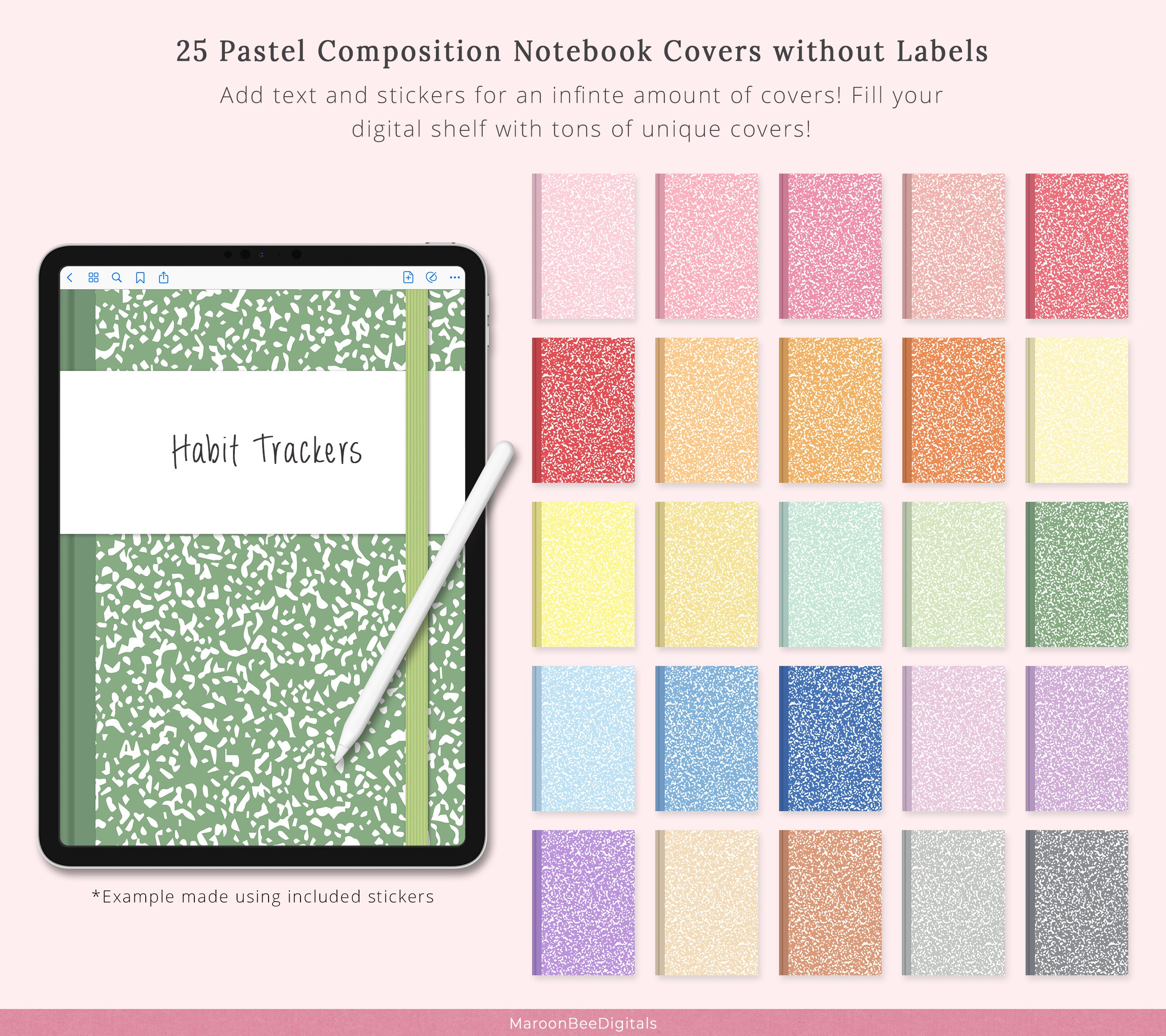 Pastel Composition Notebook Covers, Pastel Composition Book Covers ...