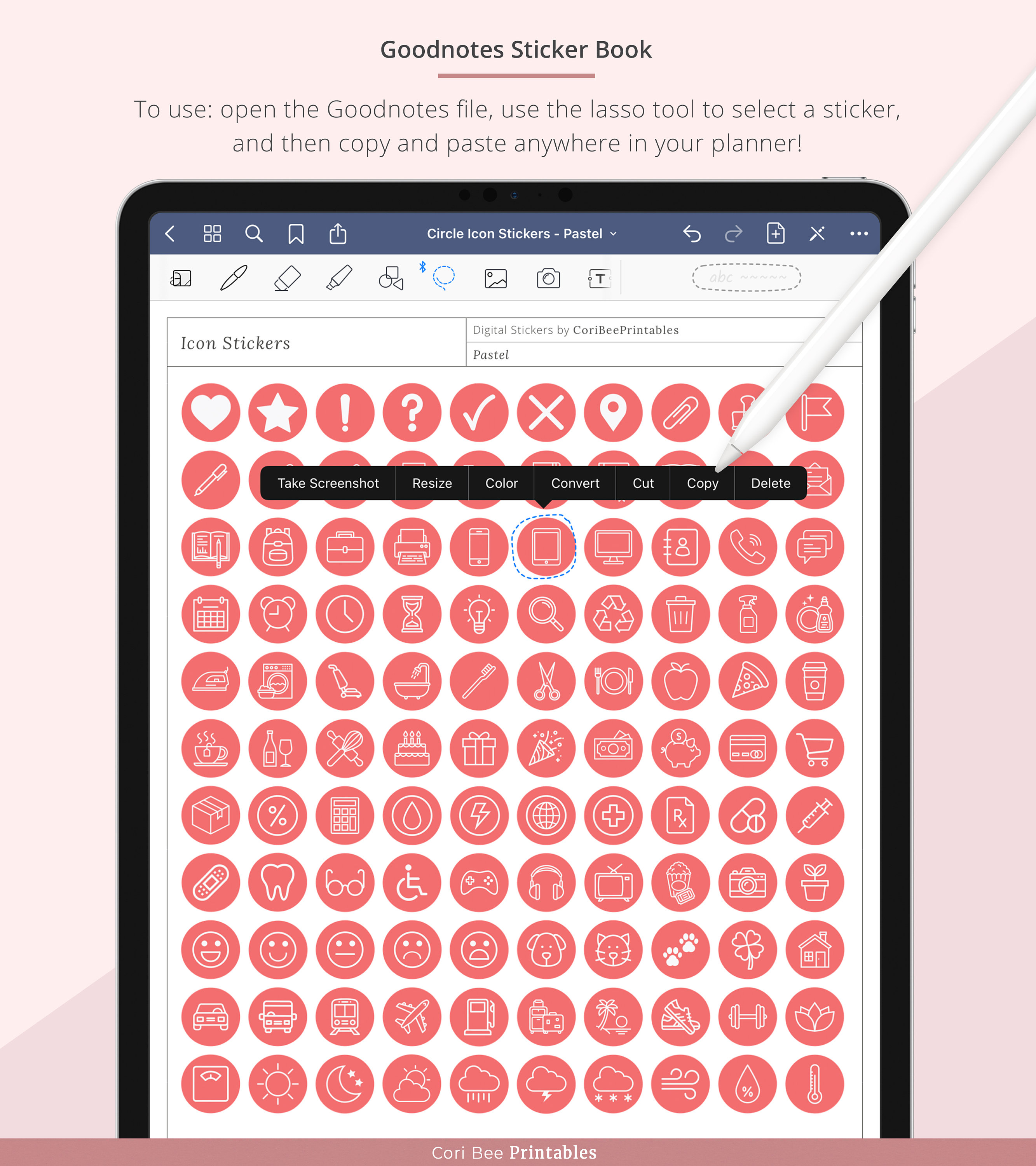 Goodnotes Digital Stickers, iPad Planner Stickers, Precropped Stickers ...