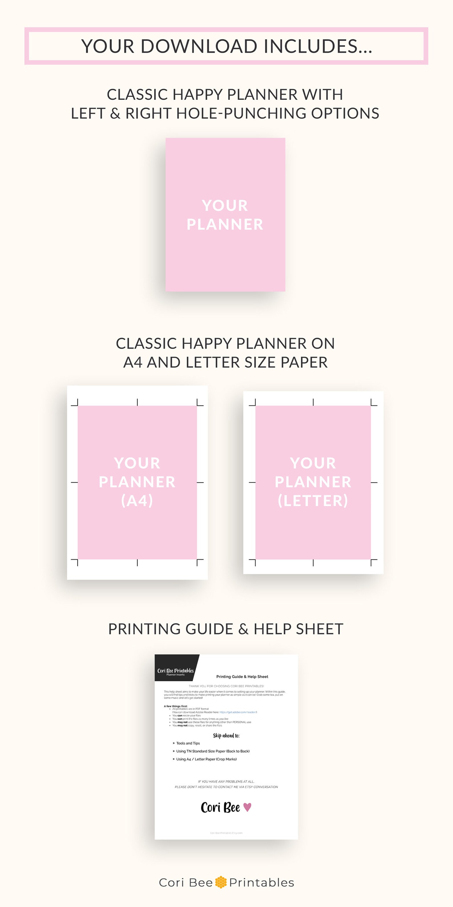 Happy Planner Printable Inserts Classic Happy Planner | Etsy
