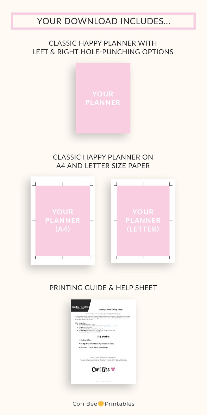 Happy Planner Printable Inserts Classic Happy Planner | Etsy