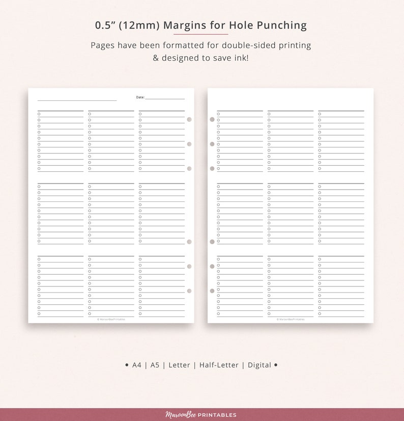 Editable to Do List Printable Planner Insert PDF, Fillable PDF ...