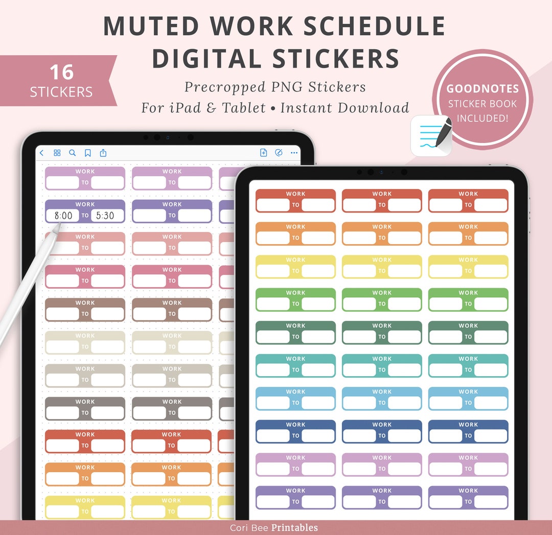 Goodnotes Digital Planner Stickers, iPad Digital Stickers, Work ...