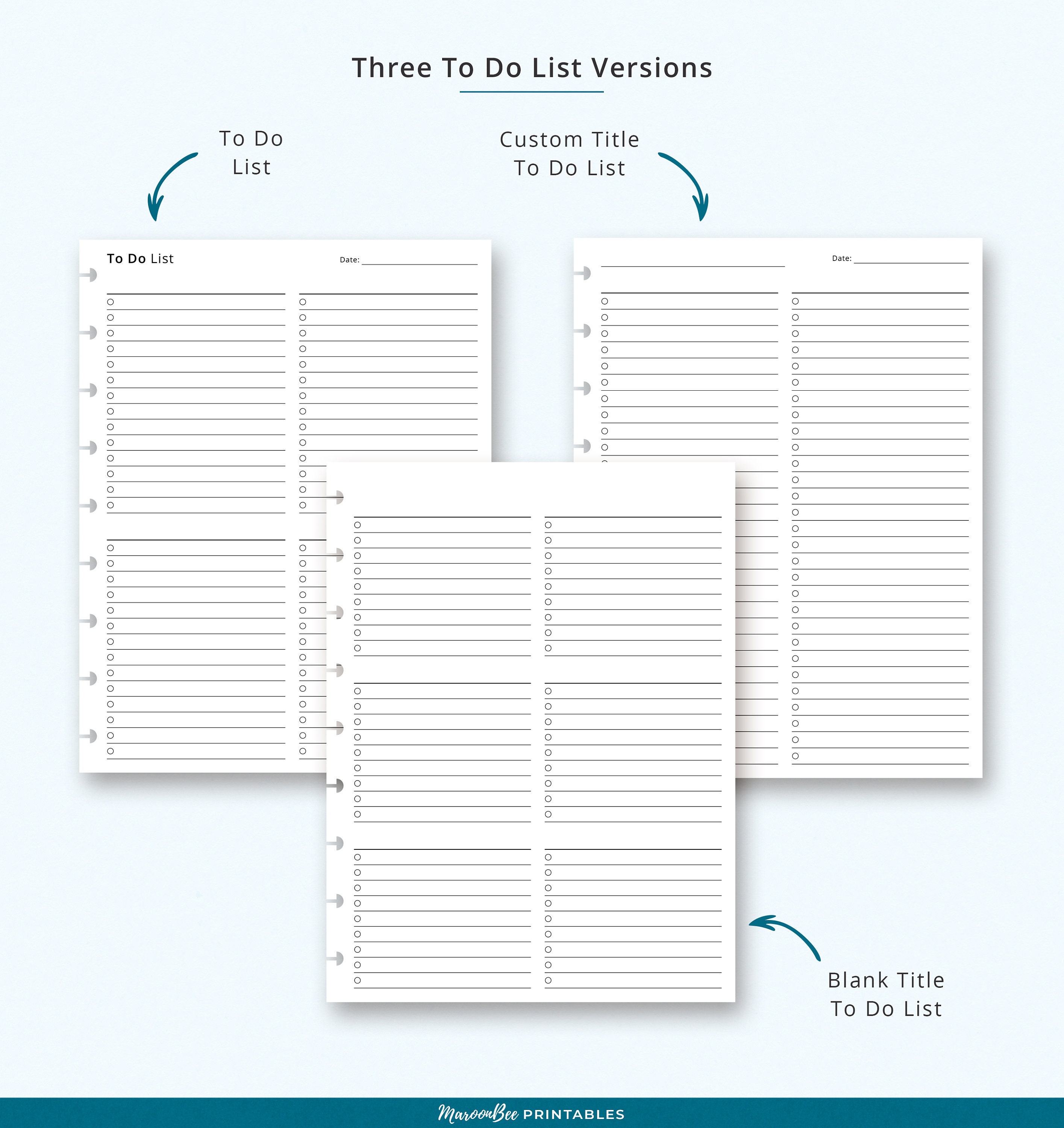 Editable Happy Planner Classic to Do List Bundle, Editable HP Classic ...
