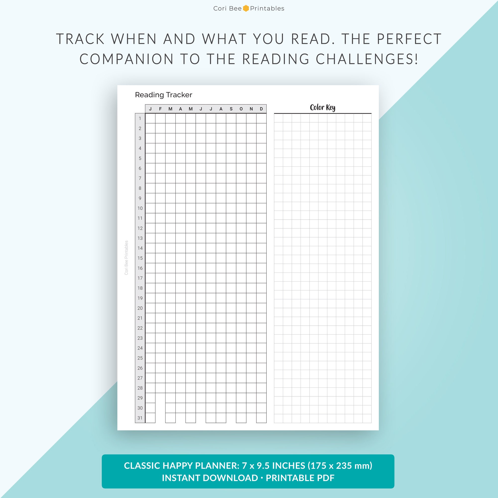 Happy Planner Printable Inserts, Classic Happy Planner Inserts, Reading ...