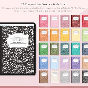 Composition Notebook Covers, Composition Book Covers, Digital ...
