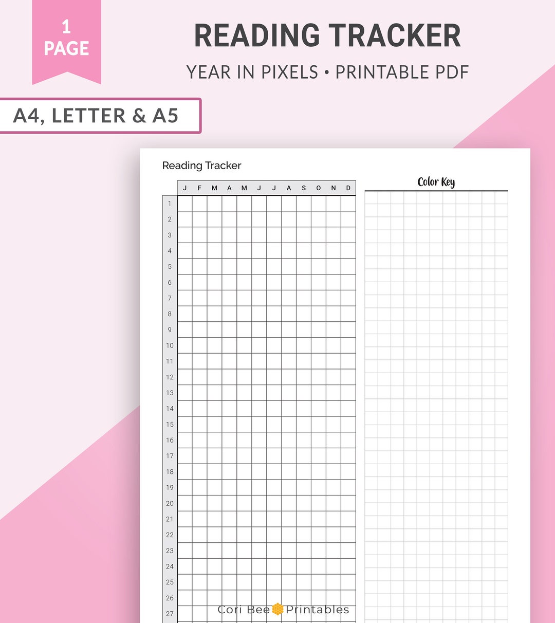 Reading Tracker, Reading Journal, Book Tracker, Reading List, Year at a ...