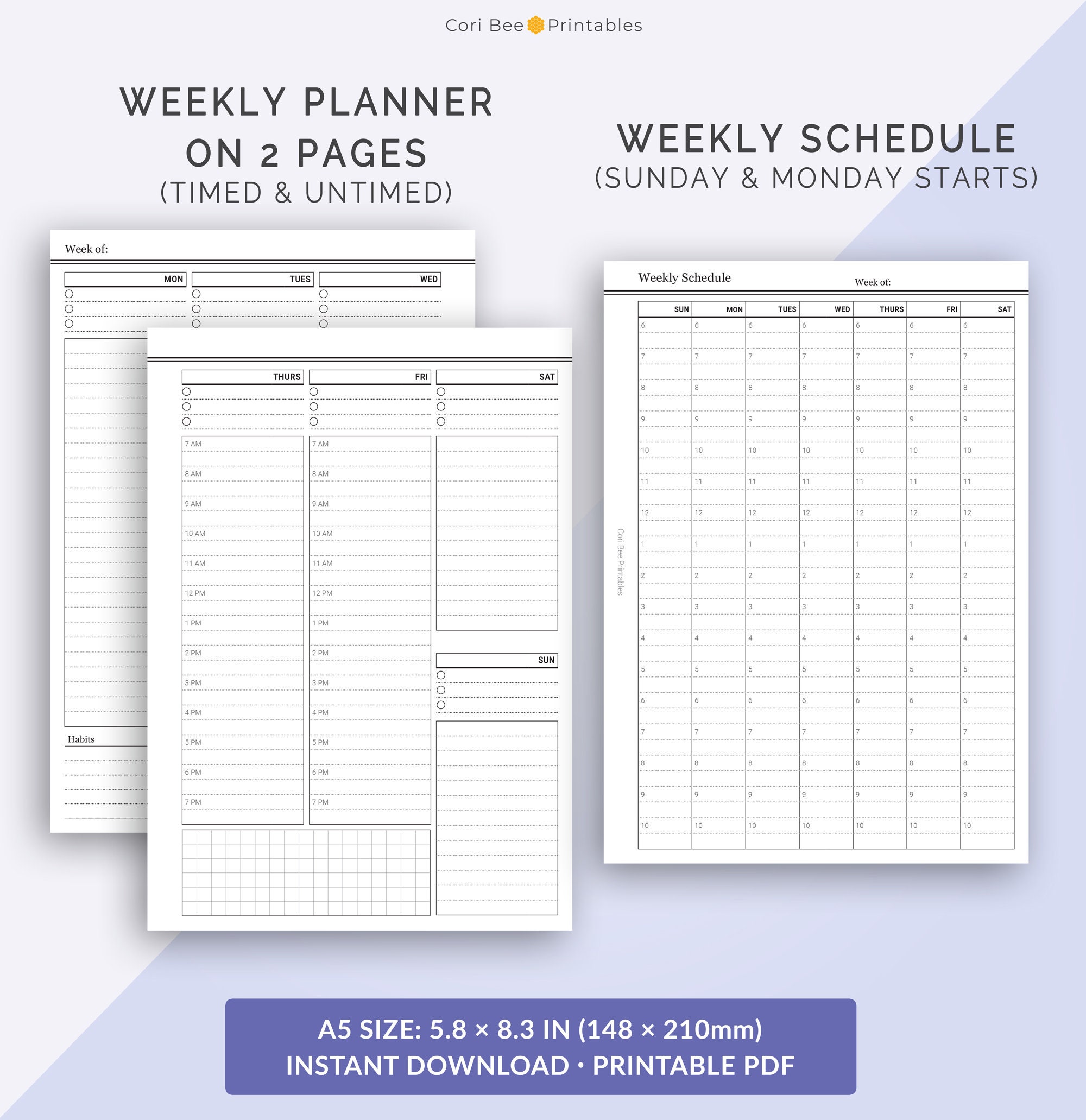 A5 Planner Essentials Bundle Daily Weekly Monthly Yearly | Etsy