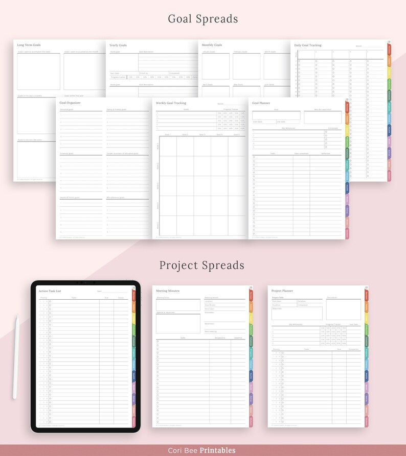 Undated Portrait Digital Planner Goodnotes Planner Digital - Etsy