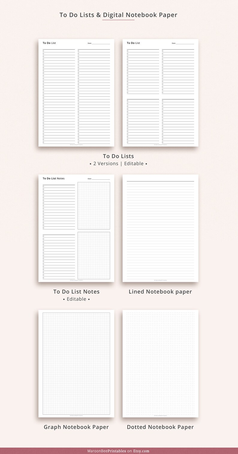 Editable Planner Essentials Bundle, Planner Printable Inserts, Daily ...