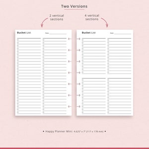 Editable Bucket List, Fillable to Do List Template, Editable Mini HP ...