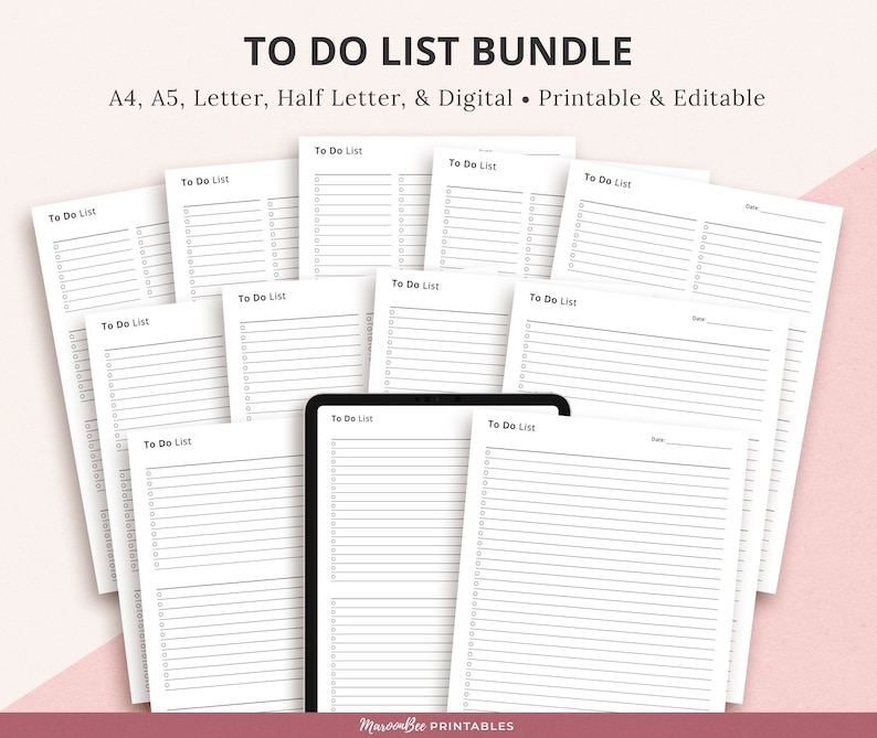 Editable to Do List Bundle Fillable to Do List Pack | Etsy