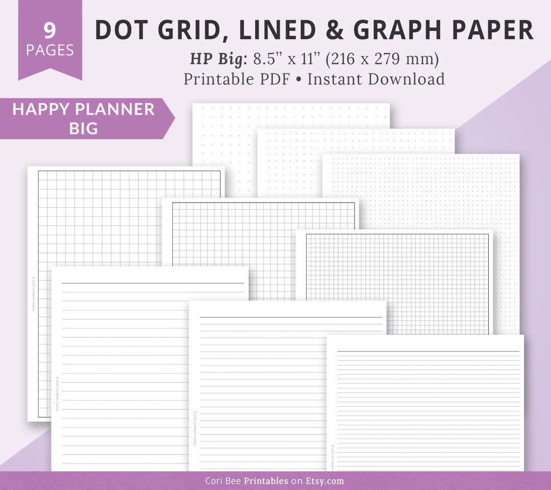 Big Happy Planner Inserts, Happy Planner Printable, Happy Planner Paper ...