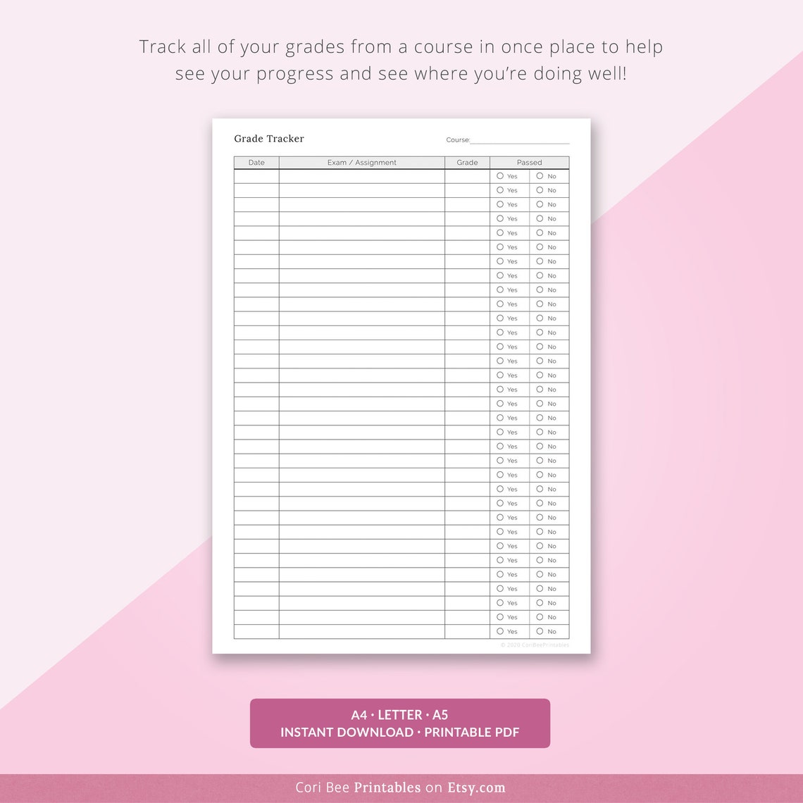 Grade Tracker, Exam Tracker, Student Planner, Assignment Tracker, Class ...