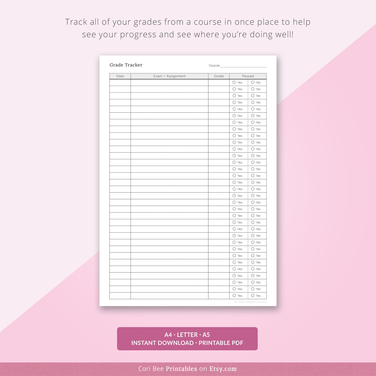 Grade Tracker, Exam Tracker, Student Planner, Assignment Tracker, Class ...