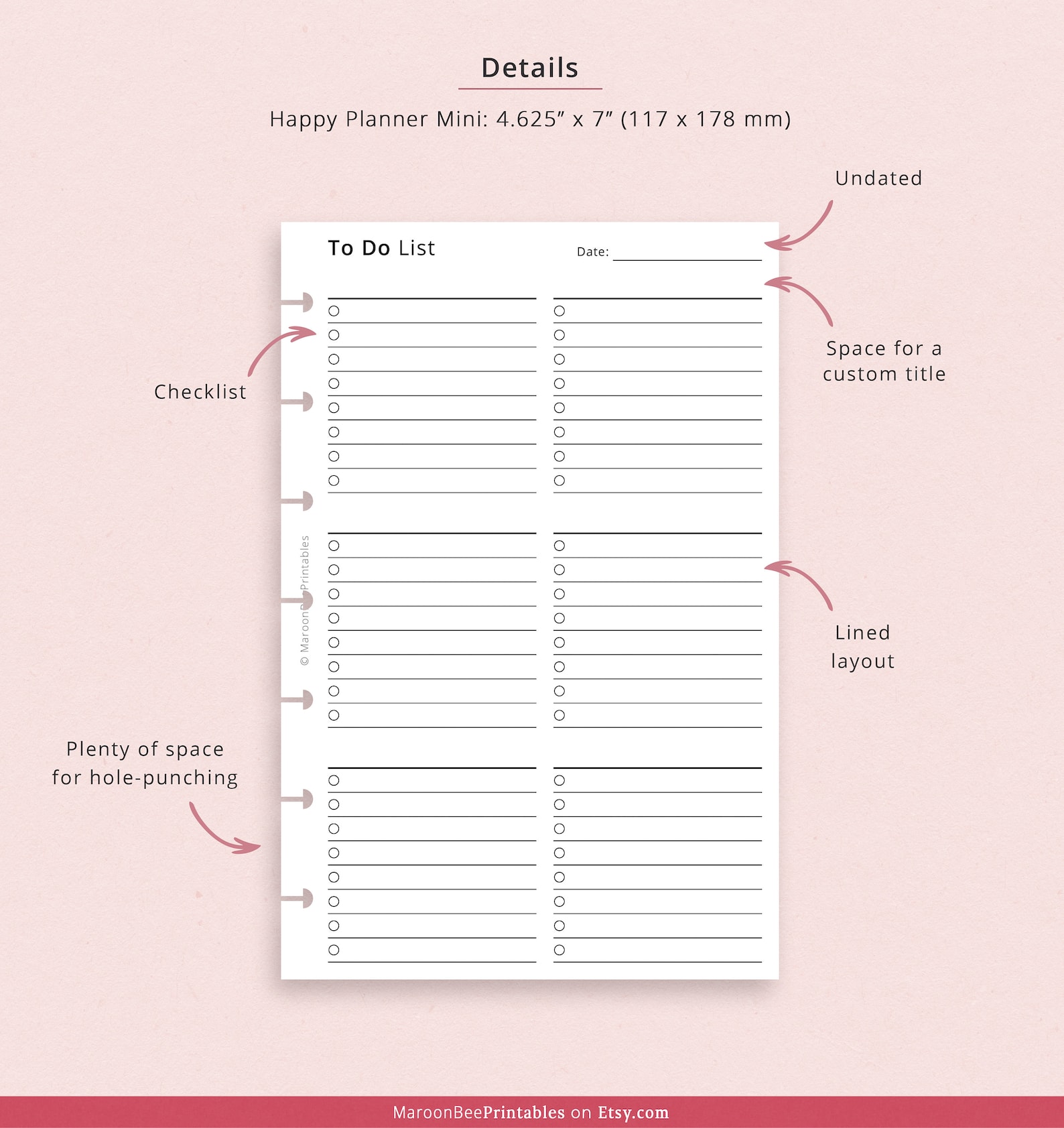 Editable to Do List, Fillable to Do List Template, Editable HP Insert ...