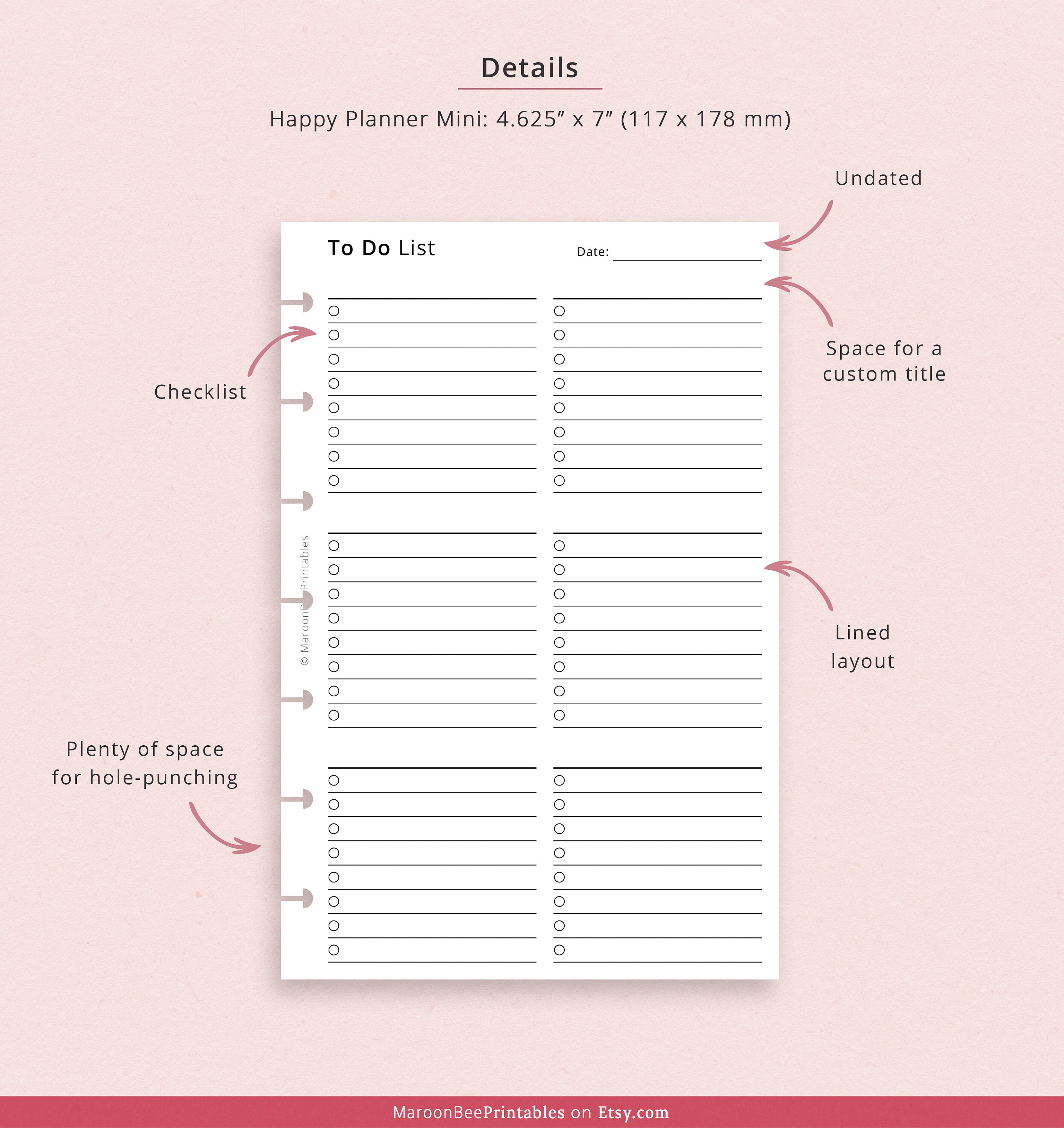 Editable to Do List, Fillable to Do List Template, Editable HP Insert ...