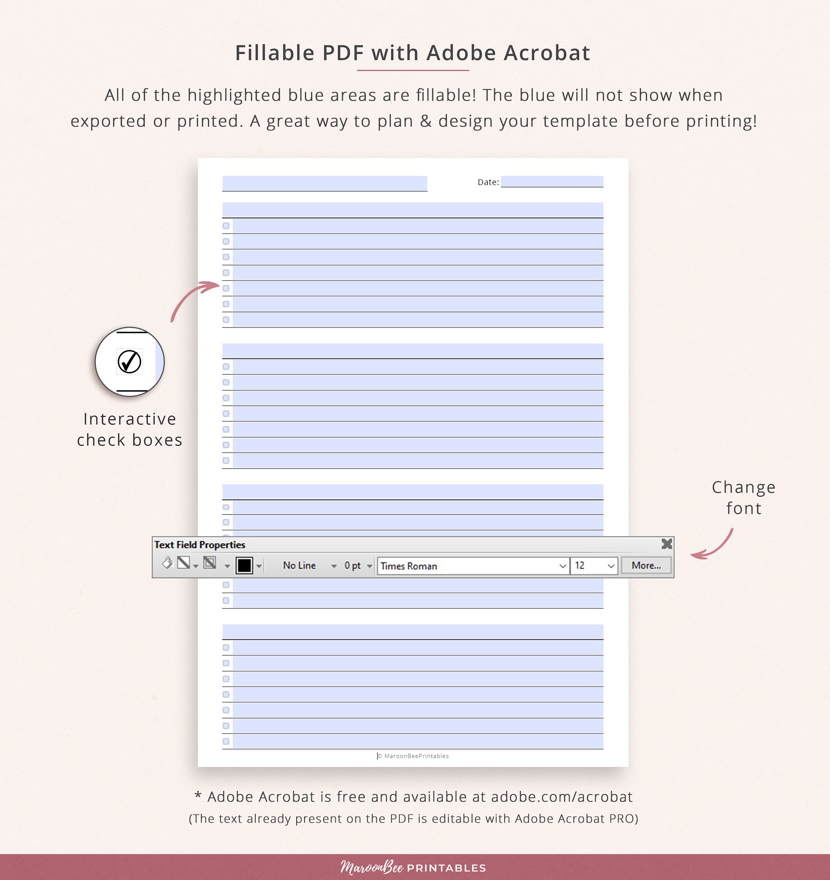 Editable to Do List Printable Template, Fillable Task List, Editable ...
