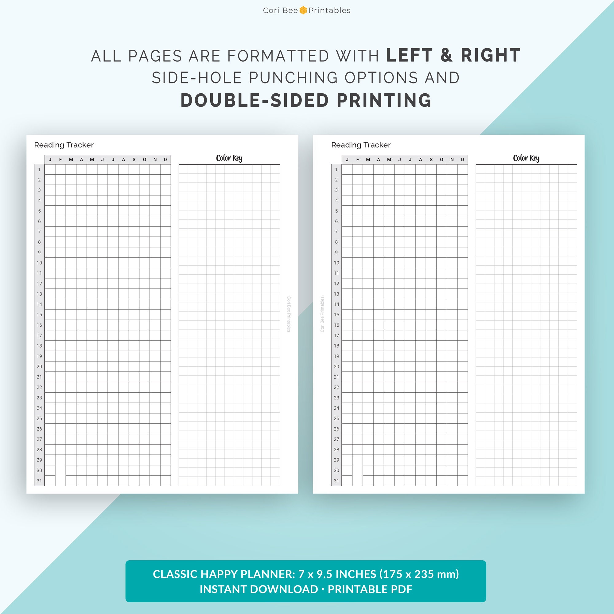 Happy Planner Printable Inserts, Classic Happy Planner Inserts, Reading ...