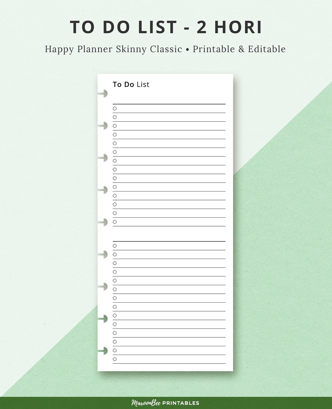 Editable to Do List Happy Planner Skinny Classic Insert, Fillable Happy ...