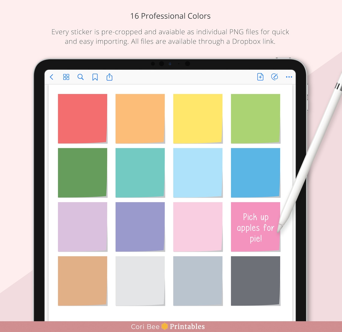 Digital Pastel Sticky Notes Stickers 64 Planner Stickers - Etsy