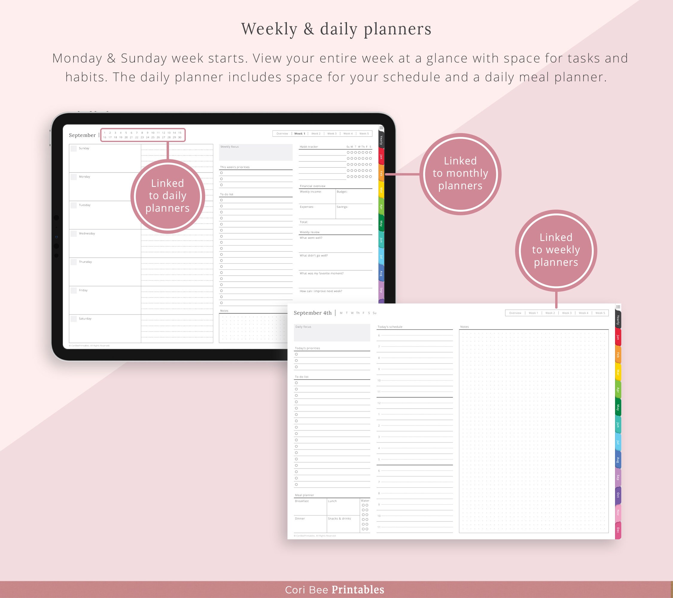 Undated Landscape Digital Planner, Goodnotes Planner, Digital Landscape ...