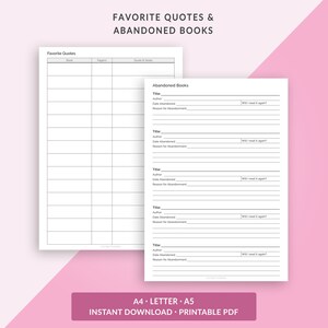 Reading Planner and Book Review Bundle, Reading Journal, Reading Log ...