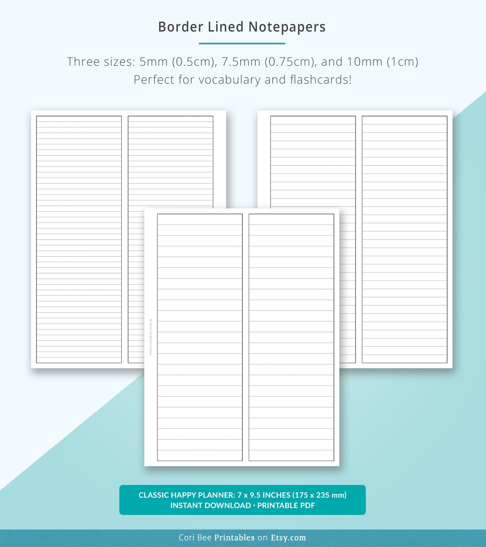 Happy Planner Inserts, Classic Happy Planner Template, Lined Paper ...
