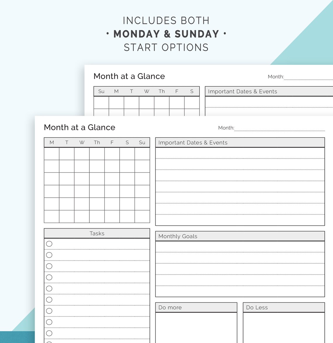 Happy Planner Printable Inserts, Classic Happy Planner Insert, Month at ...