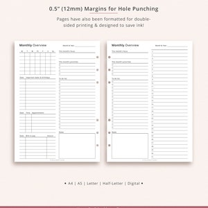 Editable Monthly Overview Printable Template, Month at a Glance ...