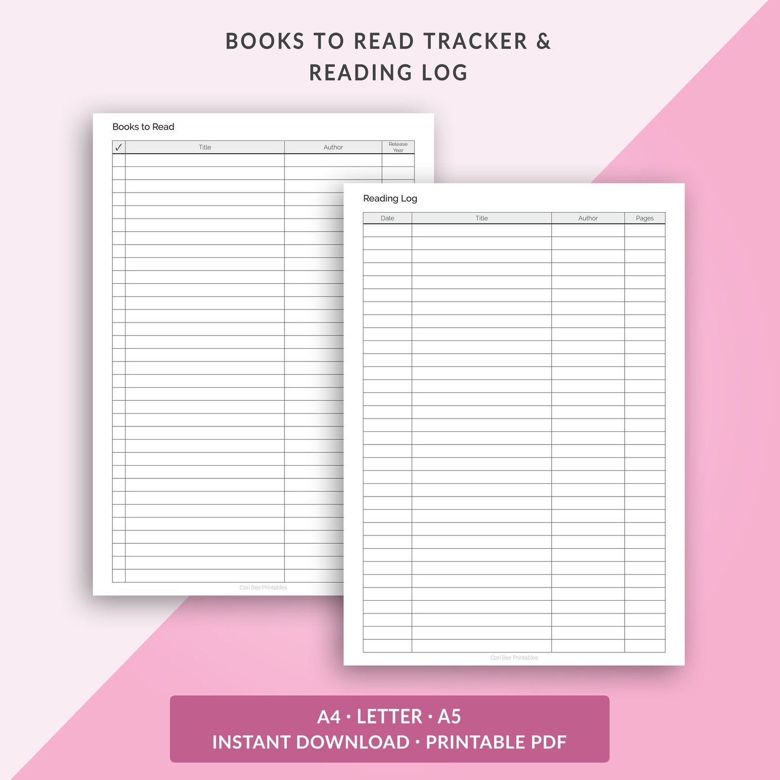 Reading Planner and Book Review Bundle Reading Journal | Etsy