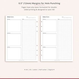 Editable Daily Notes Printable, Daily Planner, Undated Printable ...