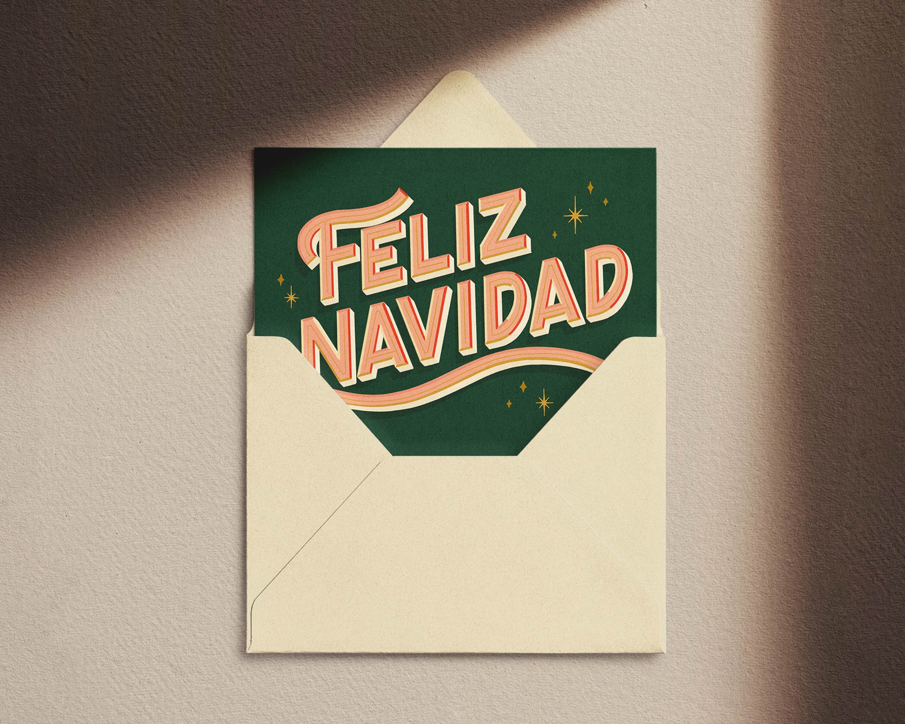 Feliz Navidad Greeting Card / Holiday Greeting Cards / - Etsy