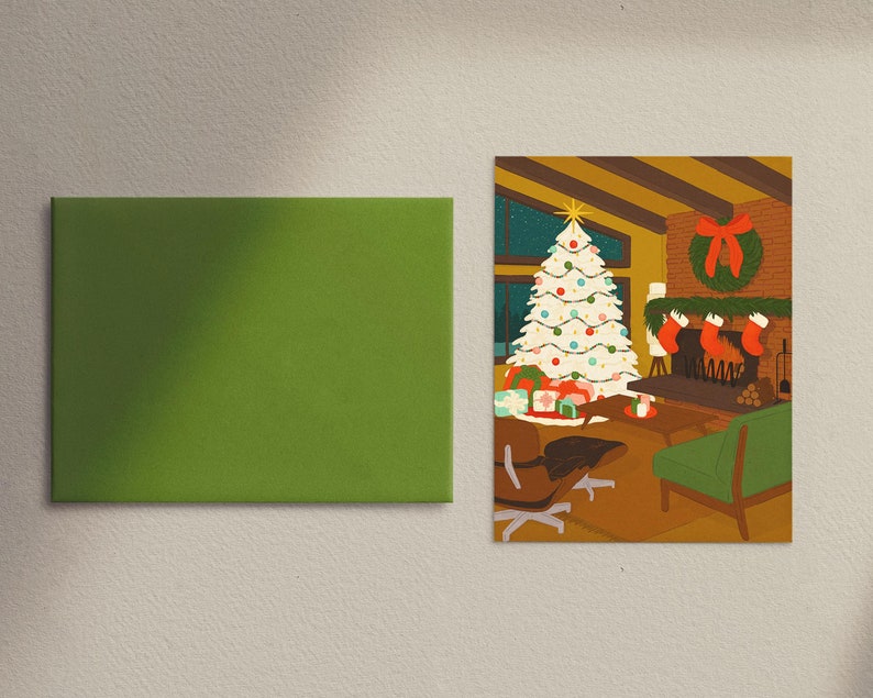 Mid-century Modern Holiday Cards Boxed Set of 8 / - Etsy