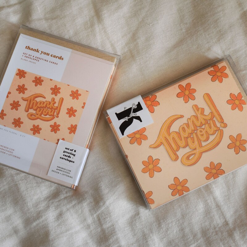 Thank You Card Set - Etsy