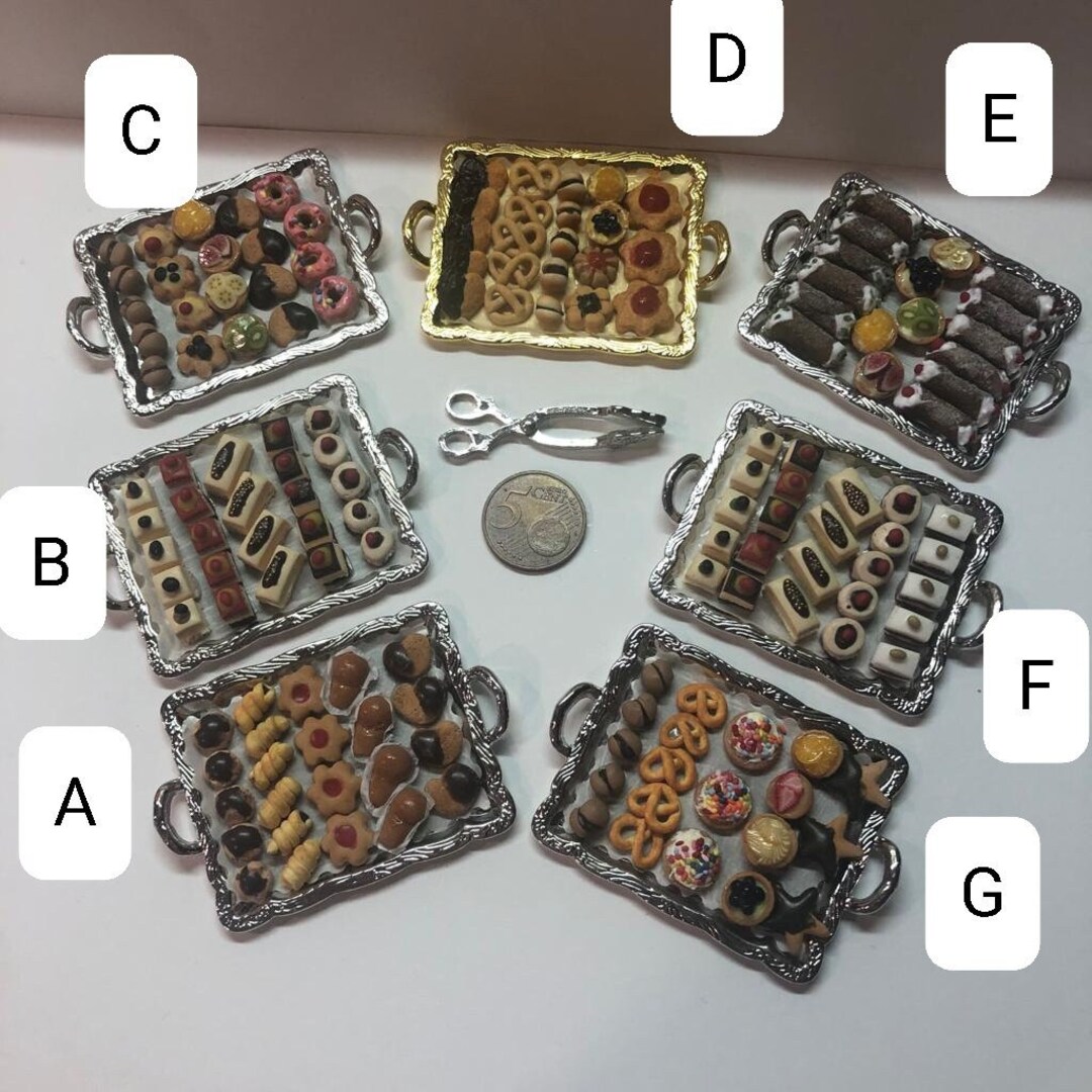 1:12 SCALE Trays With Mixed Biscuits Miniature for Dolls House - Etsy