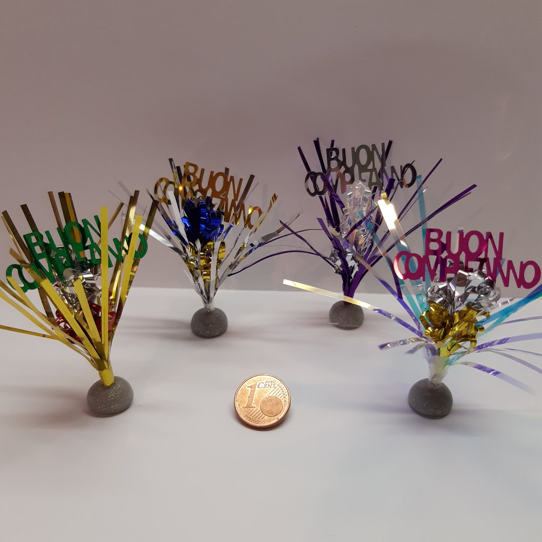 1:12 SCALE Glitter Tabletop Fountain HAPPY BIRTHDAY Miniature for ...