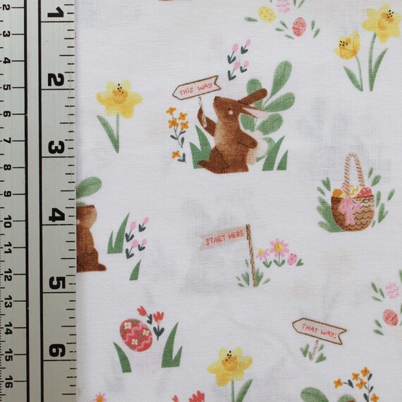 Easter Bunnies Baskets Riley Blake Fabric Cotton | Etsy