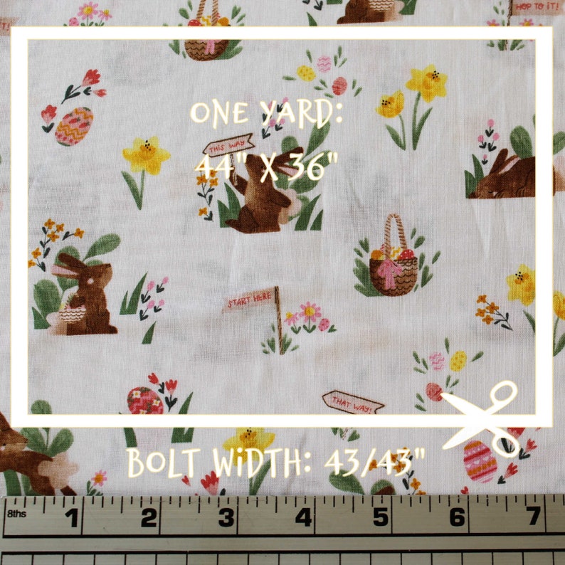 Easter Bunnies Baskets Riley Blake Fabric Cotton | Etsy