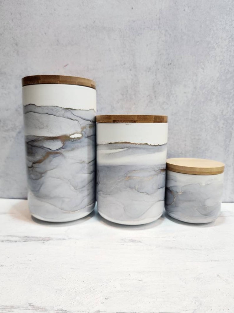 Gray Kitchen Canisters Ceramic Canisters Coffee Canisters - Etsy