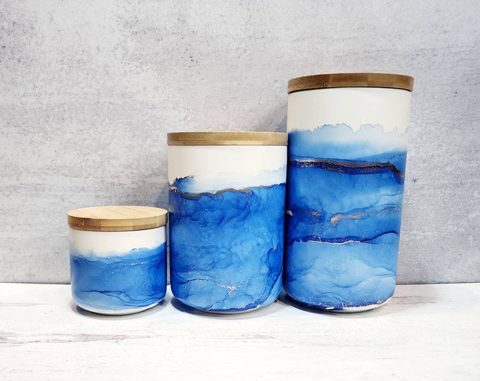Blue Kitchen Canisters, Ceramic Canisters, Coffee Canisters, Bathroom ...