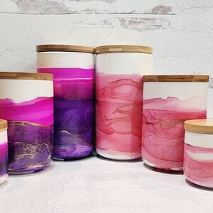 Purple Pink Kitchen Canisters, Ceramic Canisters, Coffee Canisters ...