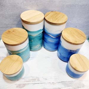 Blue Kitchen Canisters, Ceramic Canisters, Coffee Canisters, Bathroom ...