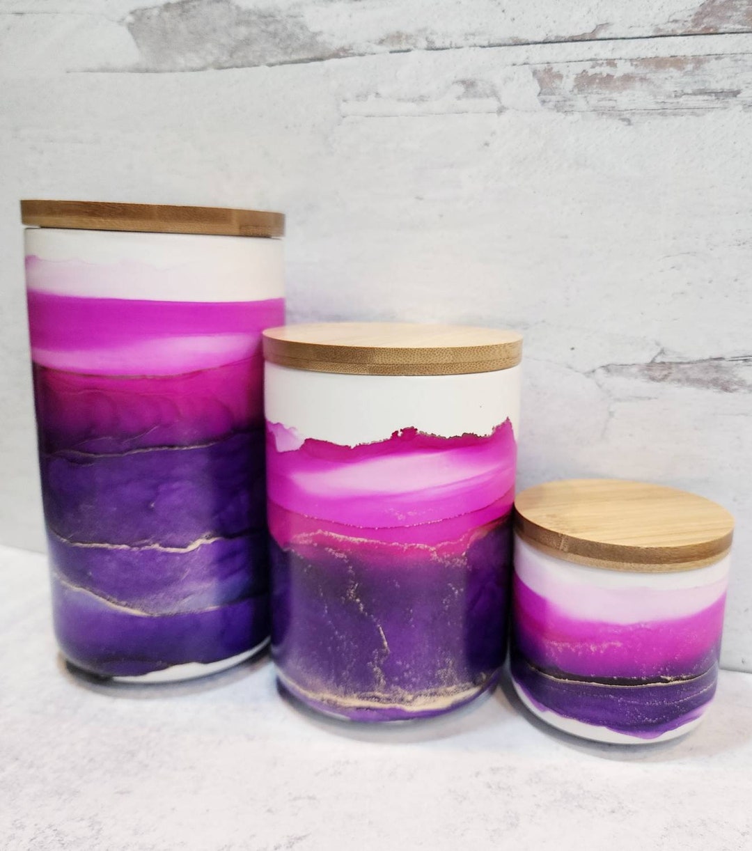 Purple Pink Kitchen Canisters, Ceramic Canisters, Coffee Canisters ...